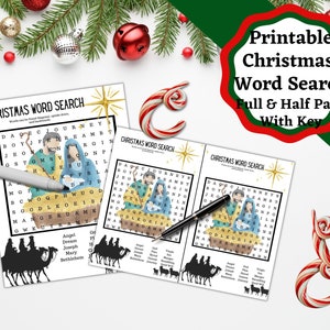 Christmas Nativity Printable Word Search in Full Page and Half Page ...