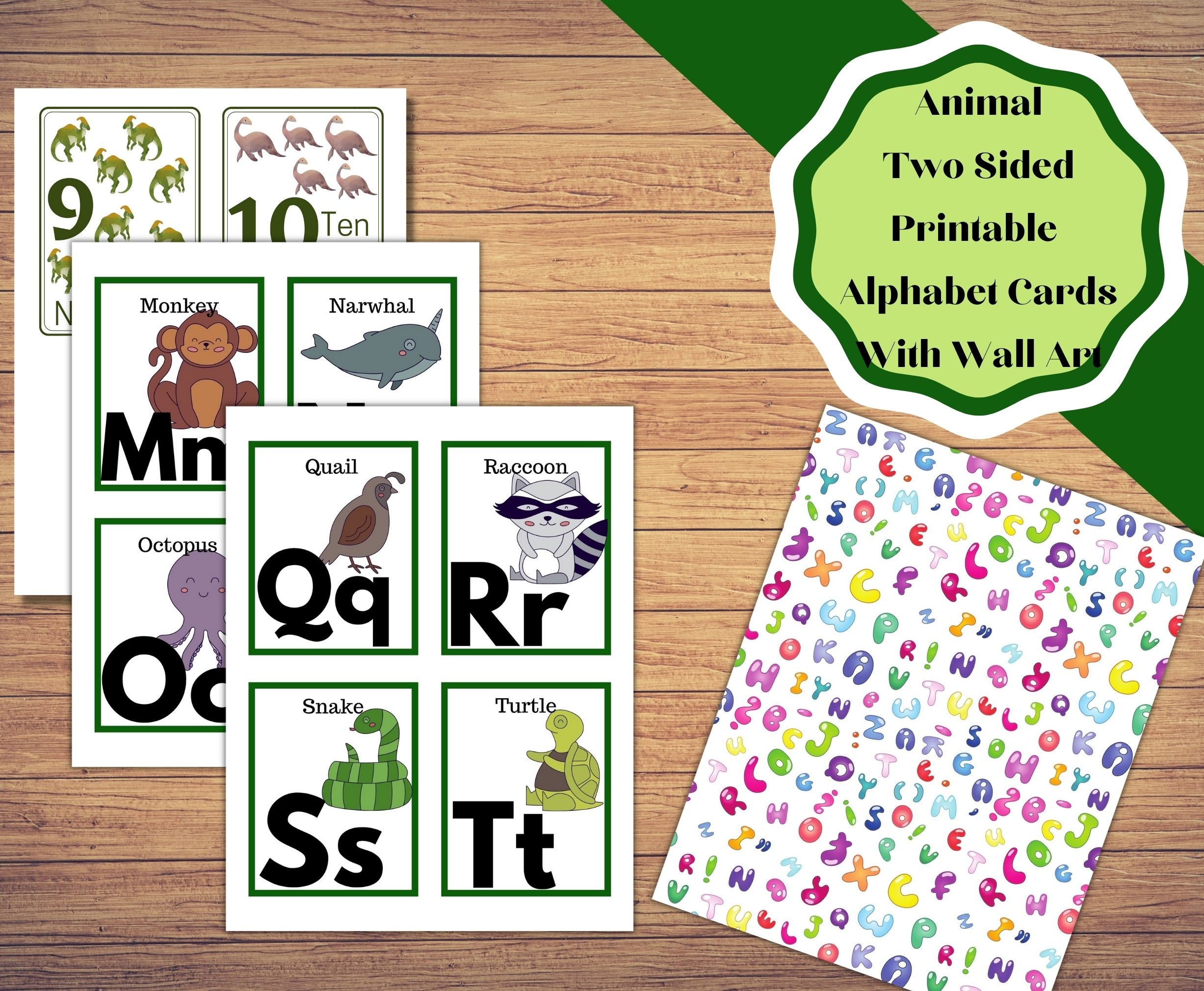 Printable Animal Alphabet Flash Cards, Flash Cards for Early Learners ...