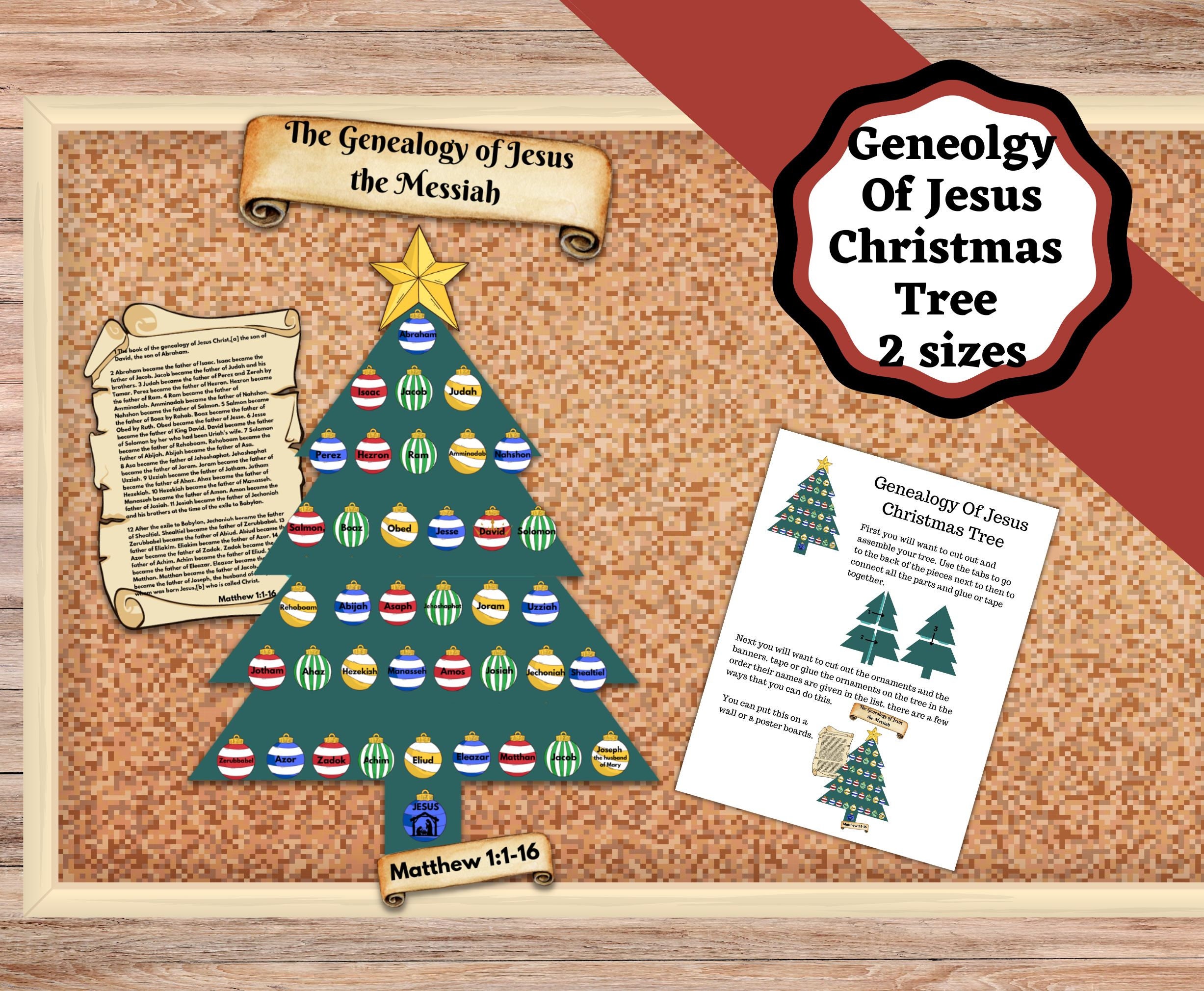 Genealogy of Jesus Printable Christmas Tree. Fun Christmas Tree ...