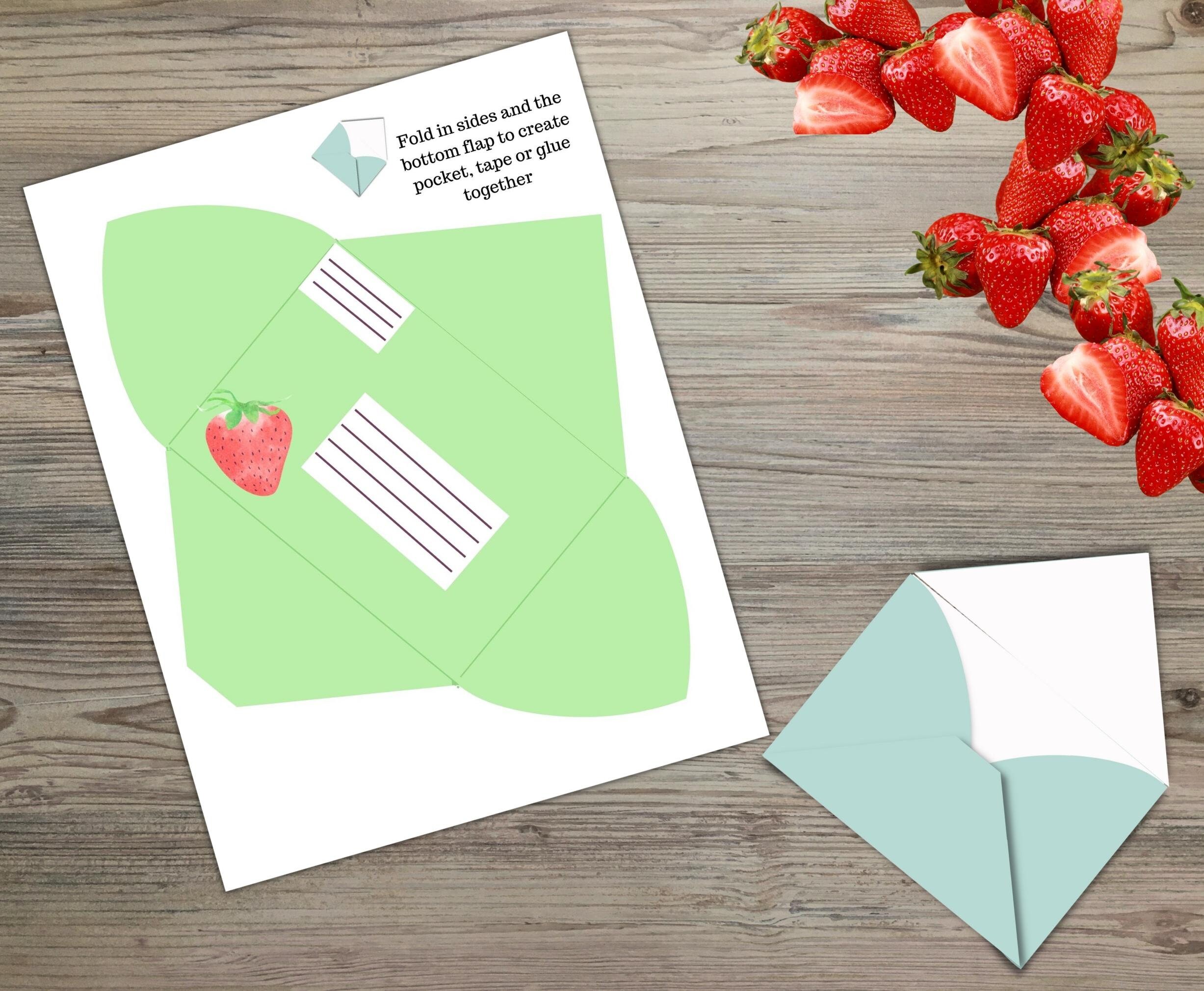 Printable Watercolor Strawberry Themed Stationary Letter Writing Set ...