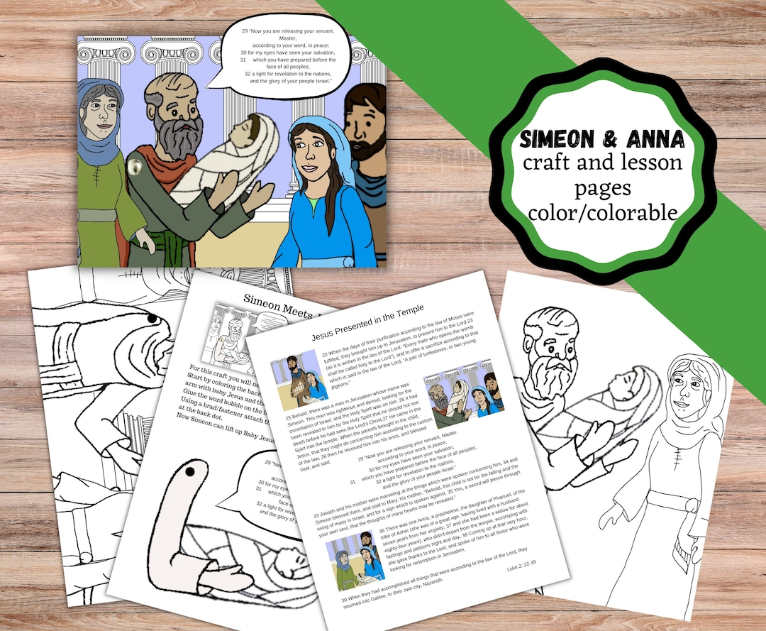 Printable Craft and Lesson for Jesus Presented at the Temple, Simeon ...