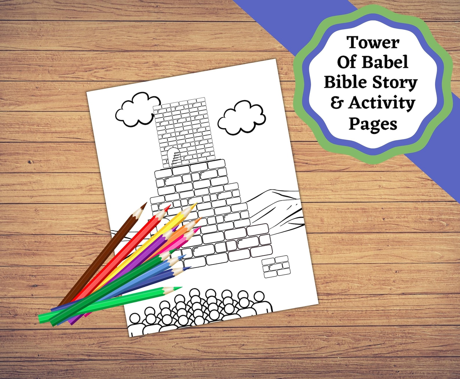 Printable Tower of Babel Crafts, Story, and Coloring Pages. Tower of ...