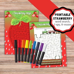 Printable Strawberry Themed Activity Pages. Strawberry Word Search ...