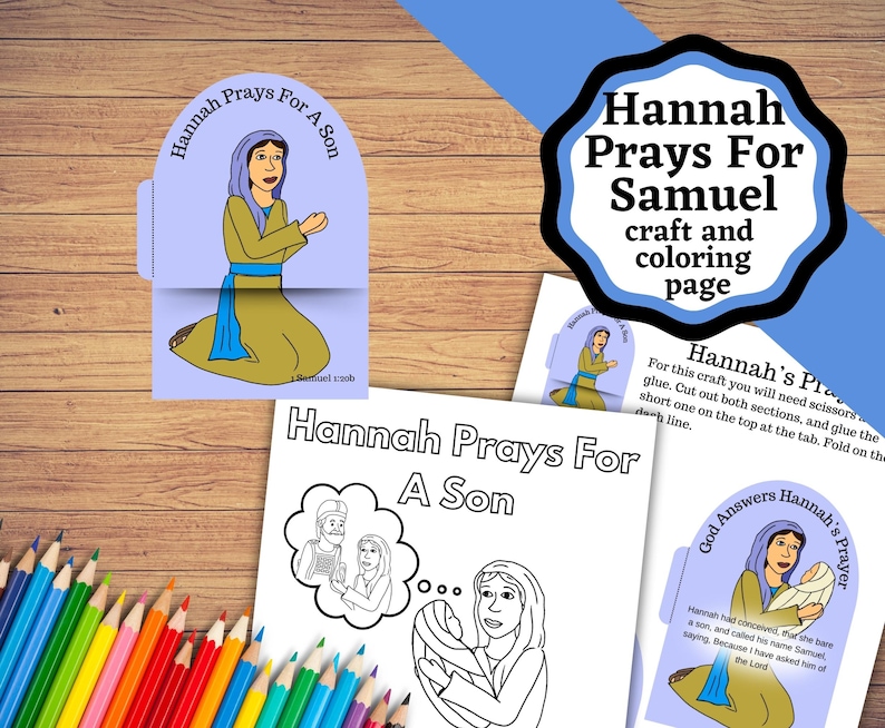 Hannah Prays for Samuel, Hannah Prays and Makes Her Vow Bible Craft for ...
