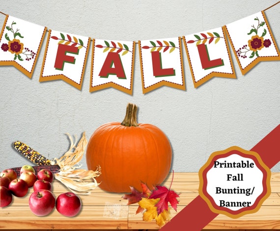 Fall Printable Bunting/banner Autumn Decoration Create Your - Etsy