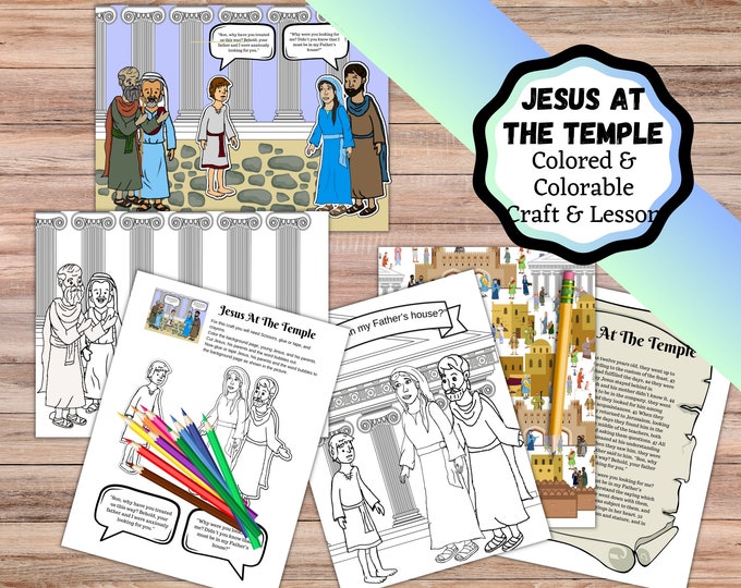 Jesus in the Temple Bible Craft, Sunday School Activity and Craft ...