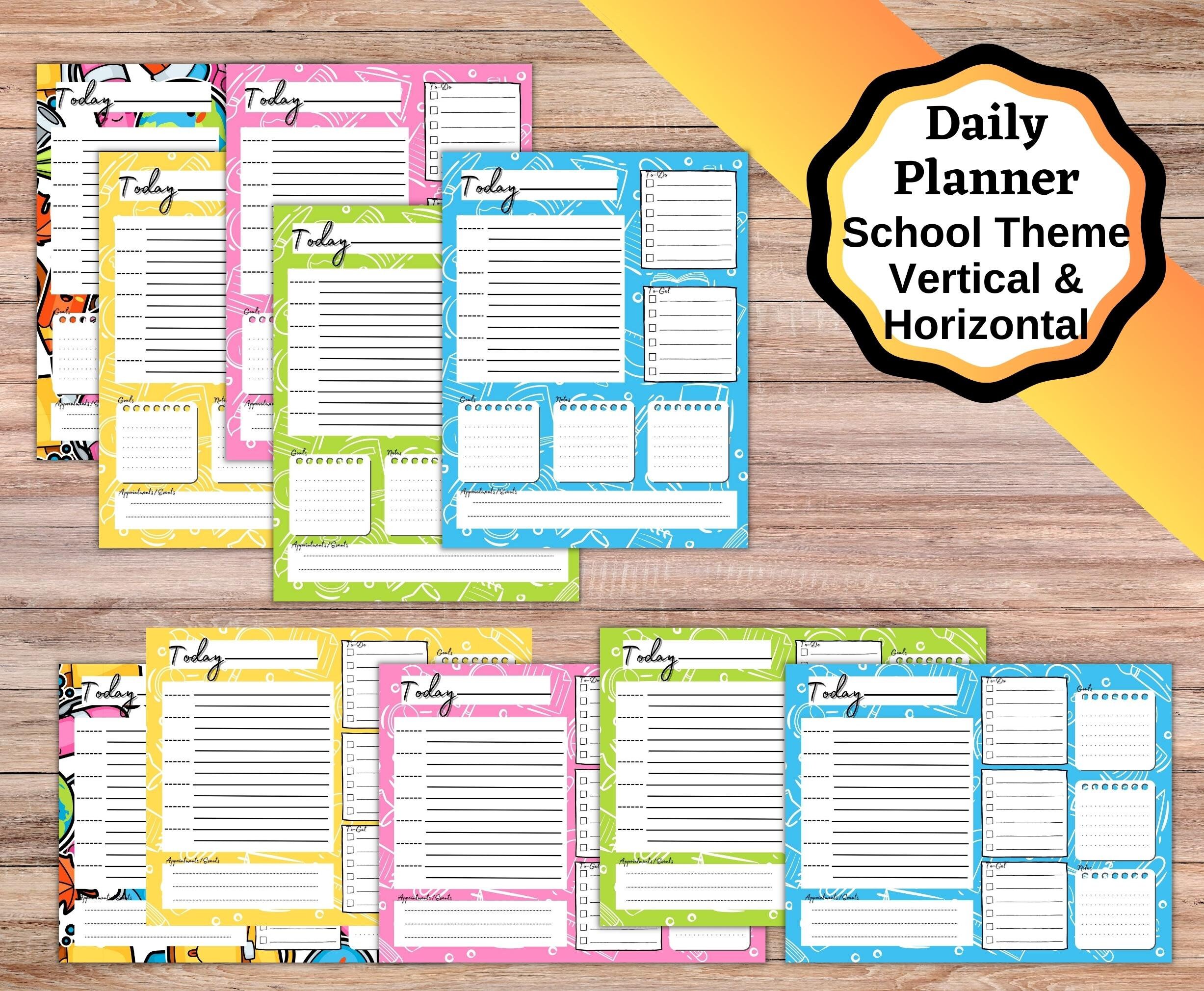 Printable Daily Planner Page, Planner Page for School, Daily Planner ...
