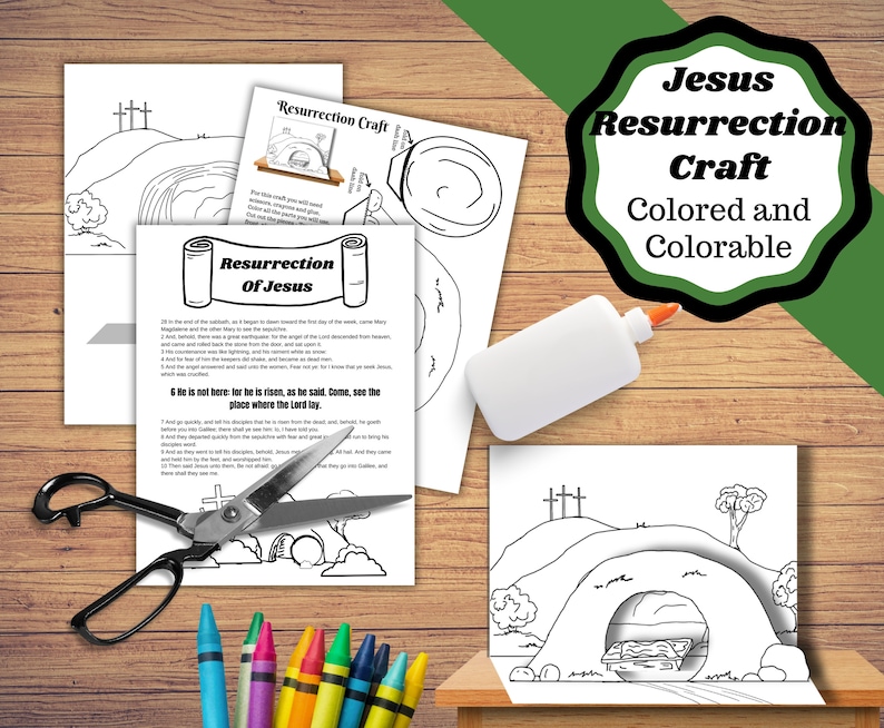 Printable Resurrection Craft for Kids, Sunday School Craft, Book of ...