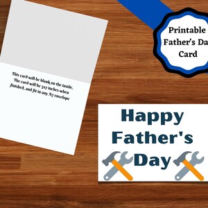 Printable Father's Day Card, Tool Themed - Etsy