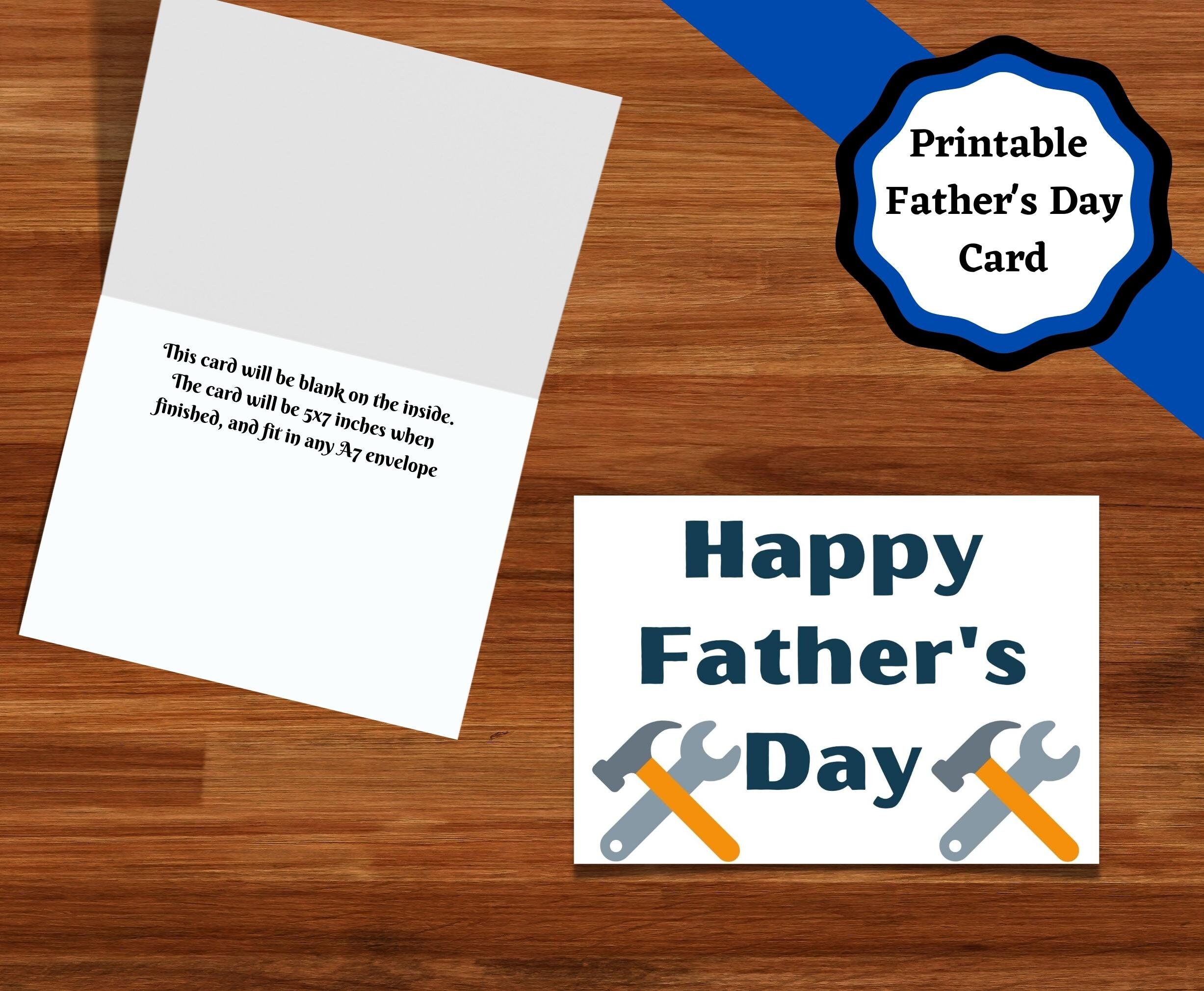 Printable Father's Day Card, Tool Themed - Etsy