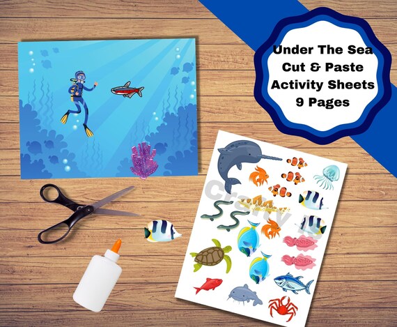 Printable Under the Sea Cut and Paste Activity for Kids - Etsy