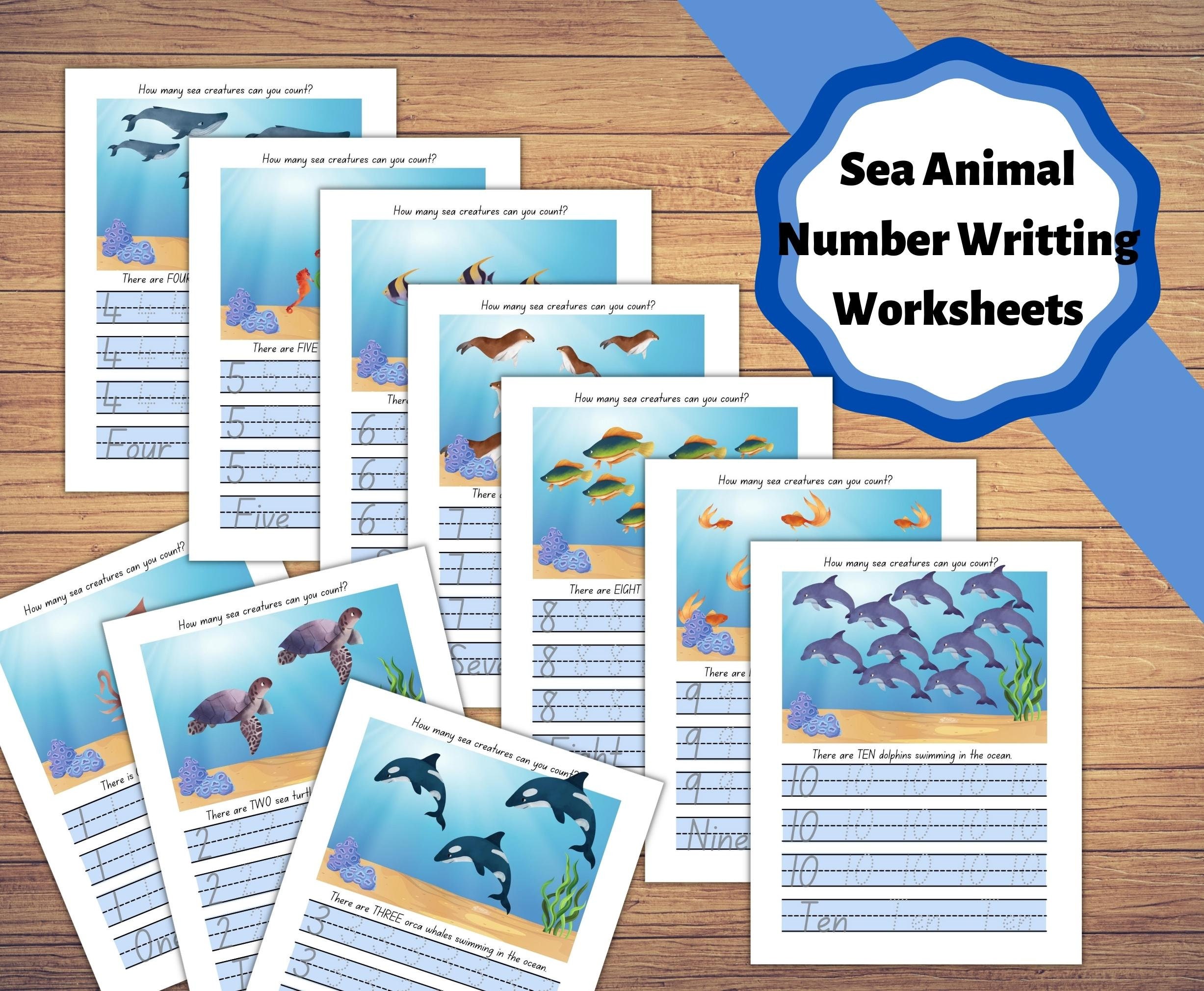 Hojas de trabajo imprimibles para contar y escribir números con ...