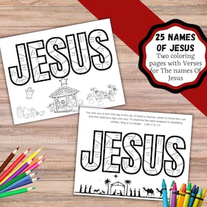 25 Names of Jesus Coloring Pages. Coloring Page With Verses to Look up ...