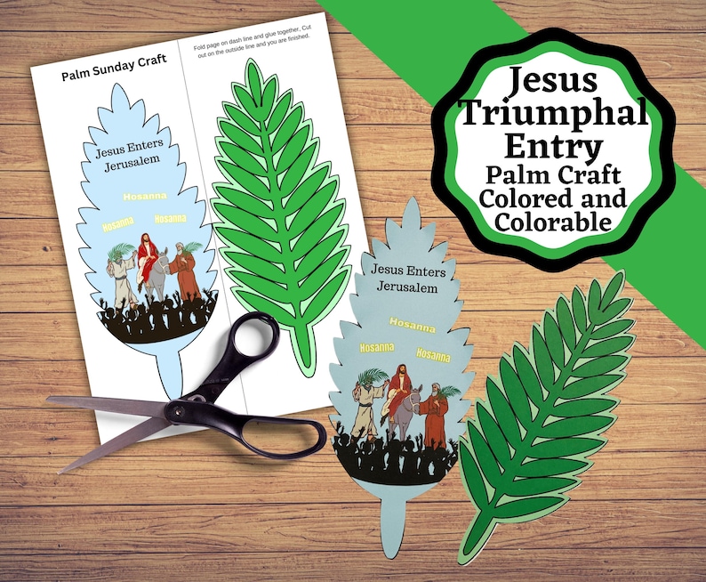 Palm Sunday Kids Craft. Triumphal Entry Palm/hosanna Kids Bible Craft ...