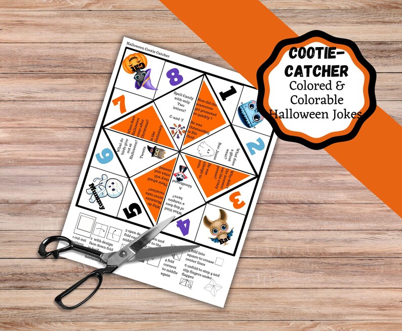 Printable Halloween Cottie-catcher. Colored and Colorable Halloween ...