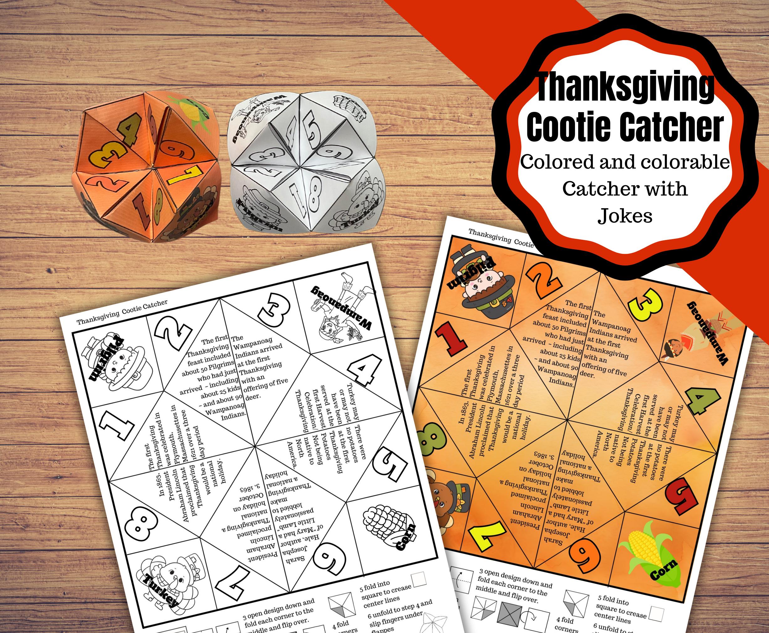 Thanksgiving Cootie Catcher, Fun Fall Craft With Thanksgiving Facts ...