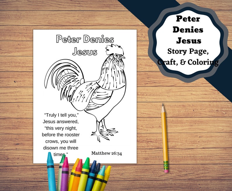 Printable, Peter Denies Jesus. Peter Denies Jesus Three Times Before ...