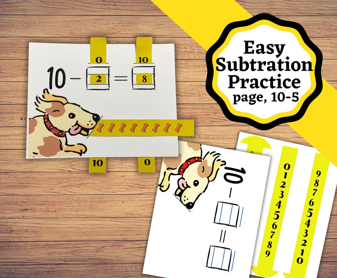 Subtraction Skill Builder, Feed the Dog and Learn Subtraction With ...