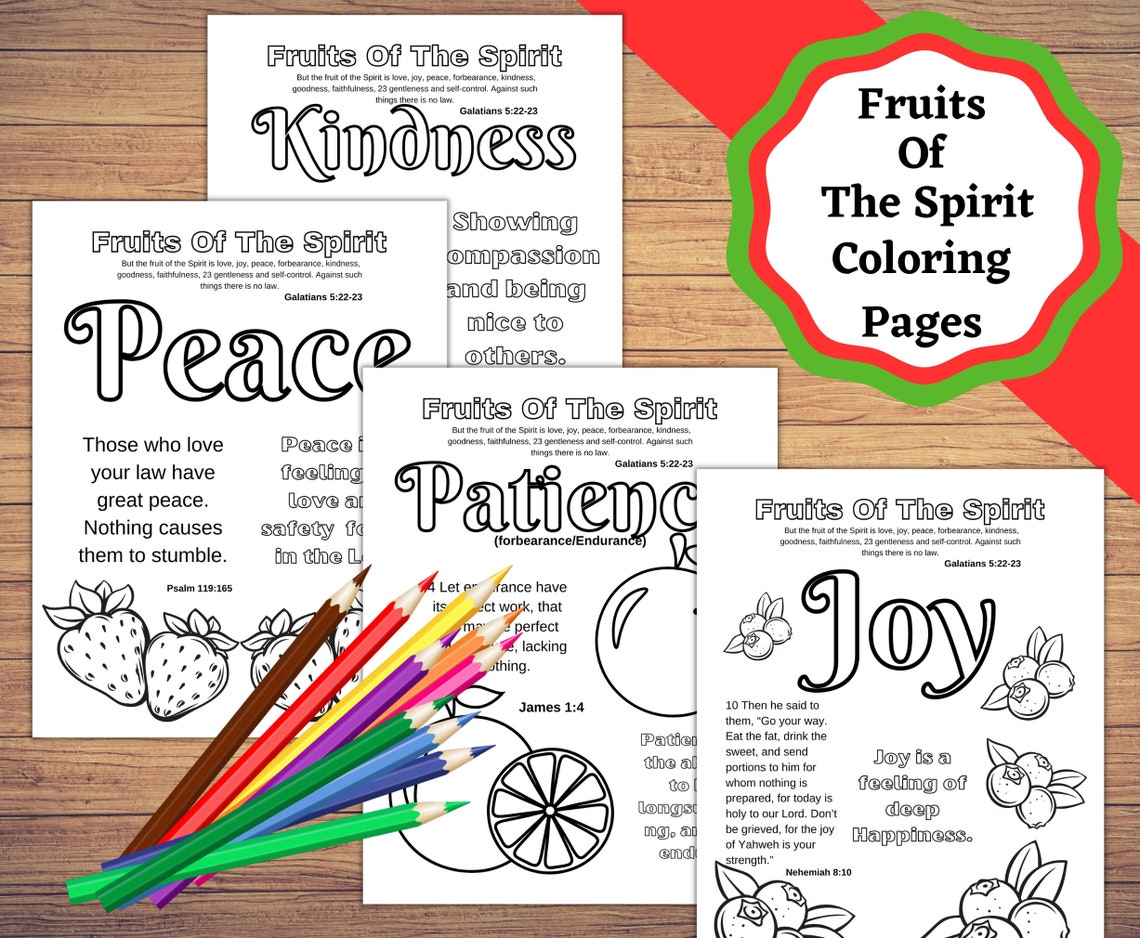 Printable Fruits of the Spirit Coloring Pages. Fruits of the Spirit ...