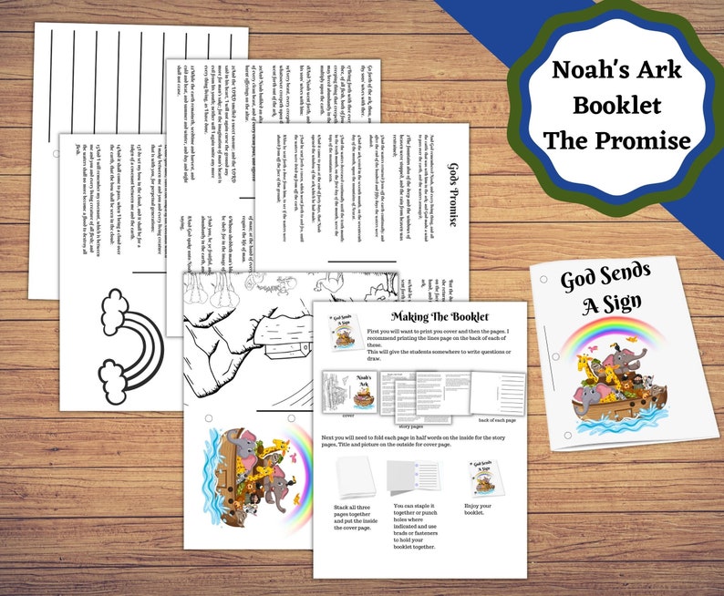 Noah's Ark Bundle, Printable Bible Lesson, Crafts, Coloring Pages ...