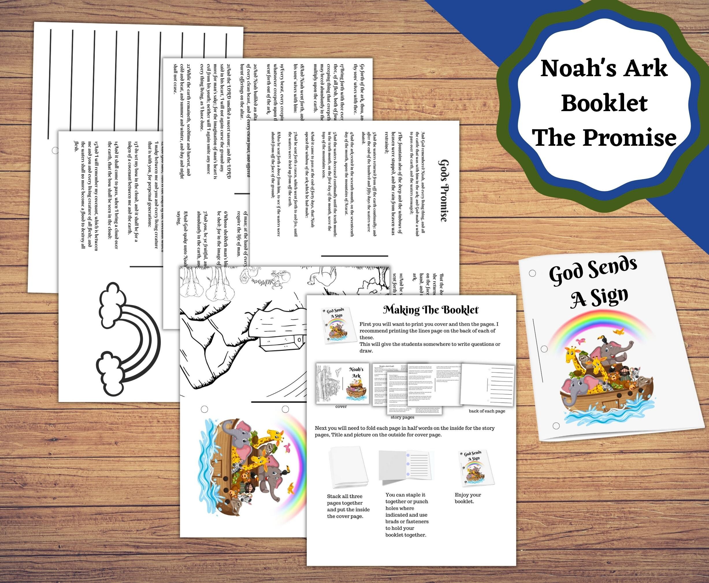 Noah's Ark Bundle, Printable Bible Lesson, Crafts, Coloring Pages ...