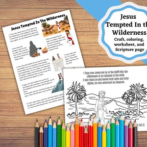 Jesus Tempted in the Wilderness, Printable Craft, Coloring, Worksheet ...