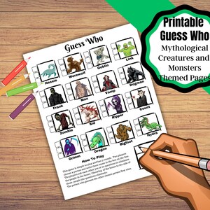 Printable Guess Who Game Pages. Guess Who Mythological Creatures and ...