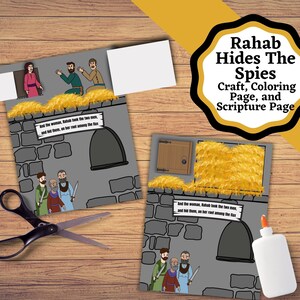 Rahab Hides the Spies, Bible Story Craft. Kids Bible Craft and Coloring ...