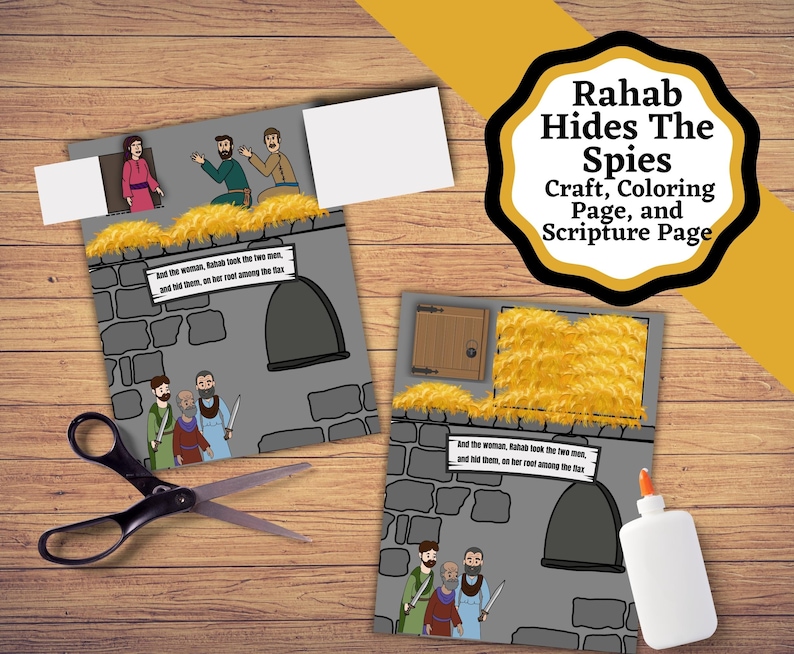 Rahab Hides the Spies, Bible Story Craft. Kids Bible Craft and Coloring ...