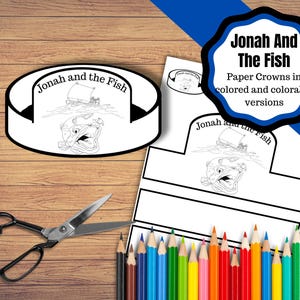 Jonah Swallowed by a Fish Paper Crown. Bible Lesson Jonah and the Fish ...
