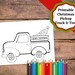 Printable Red Truck With Christmas Tree Craft and Decoration, Christmas ...