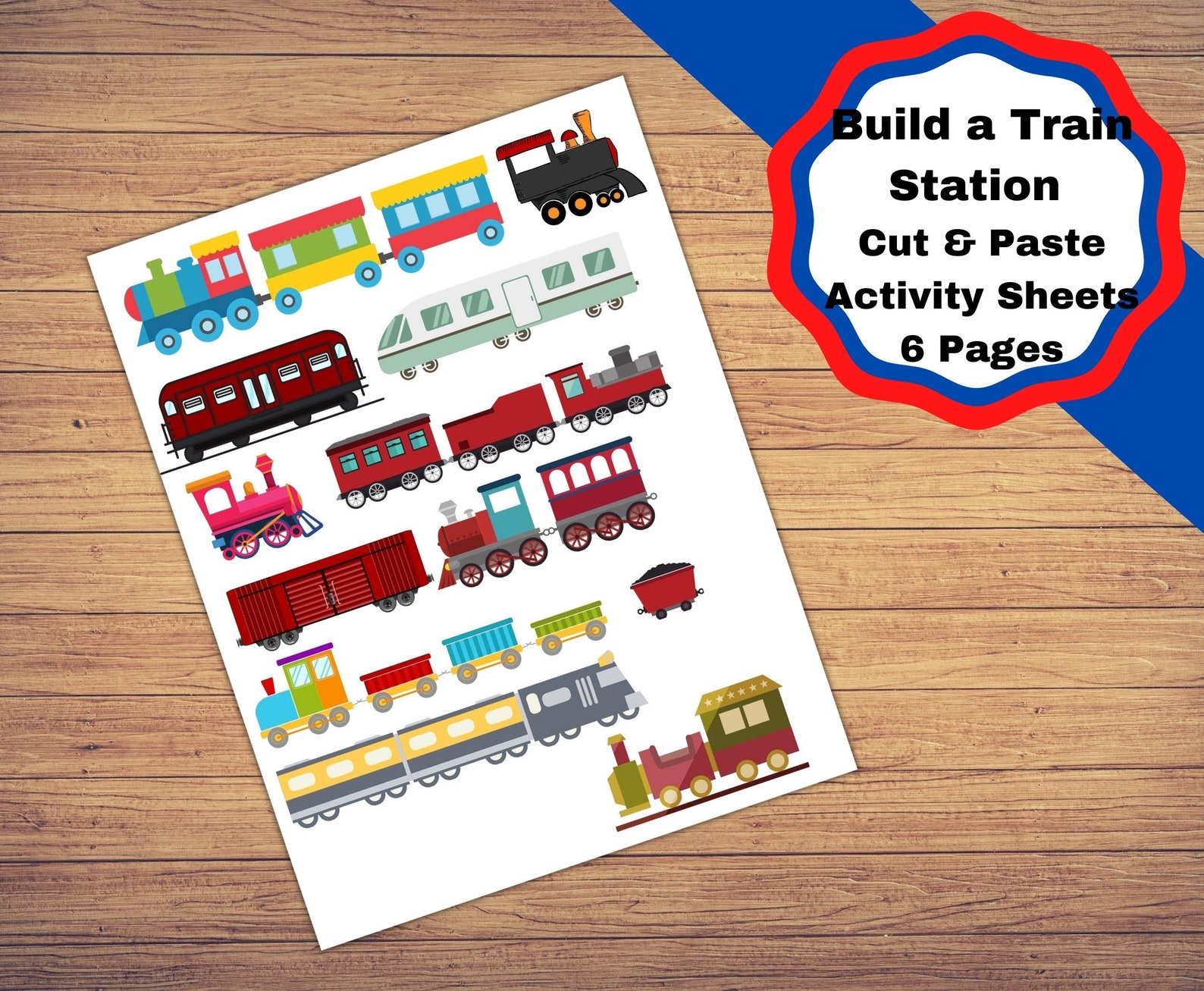 Build a Train Yard, Printable Paper Trains With Railroads. Train Craft ...