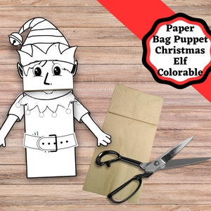 Printable Paper Bag Elf Puppet. This is a Colorable Elf Printable to ...