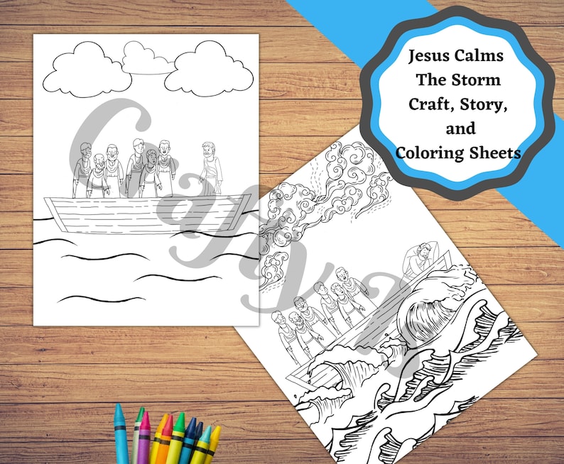 Jesus Calms the Storm, Printable Craft, Story Sheet and Coloring Pages ...