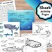 Printable Shark Themed Activity Pages. Shark Word Search, Shark Cut and ...