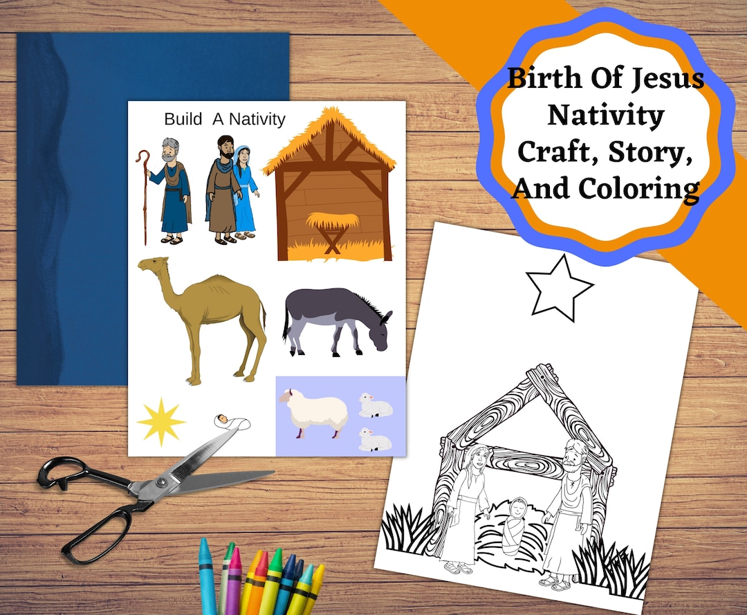 Birth of Jesus Printable Craft. Christmas Nativity Birth of Christ ...