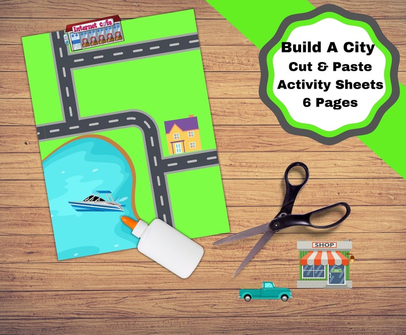 Build a City, Printable Roadways and Pages of Buildings, Cars, Boats ...