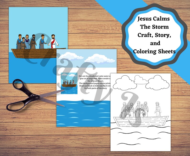 Jesus Calms the Storm, Printable Craft, Story Sheet and Coloring Pages ...