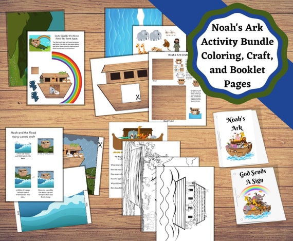 Noah's Ark Bundle Printable Bible Lesson Crafts - Etsy