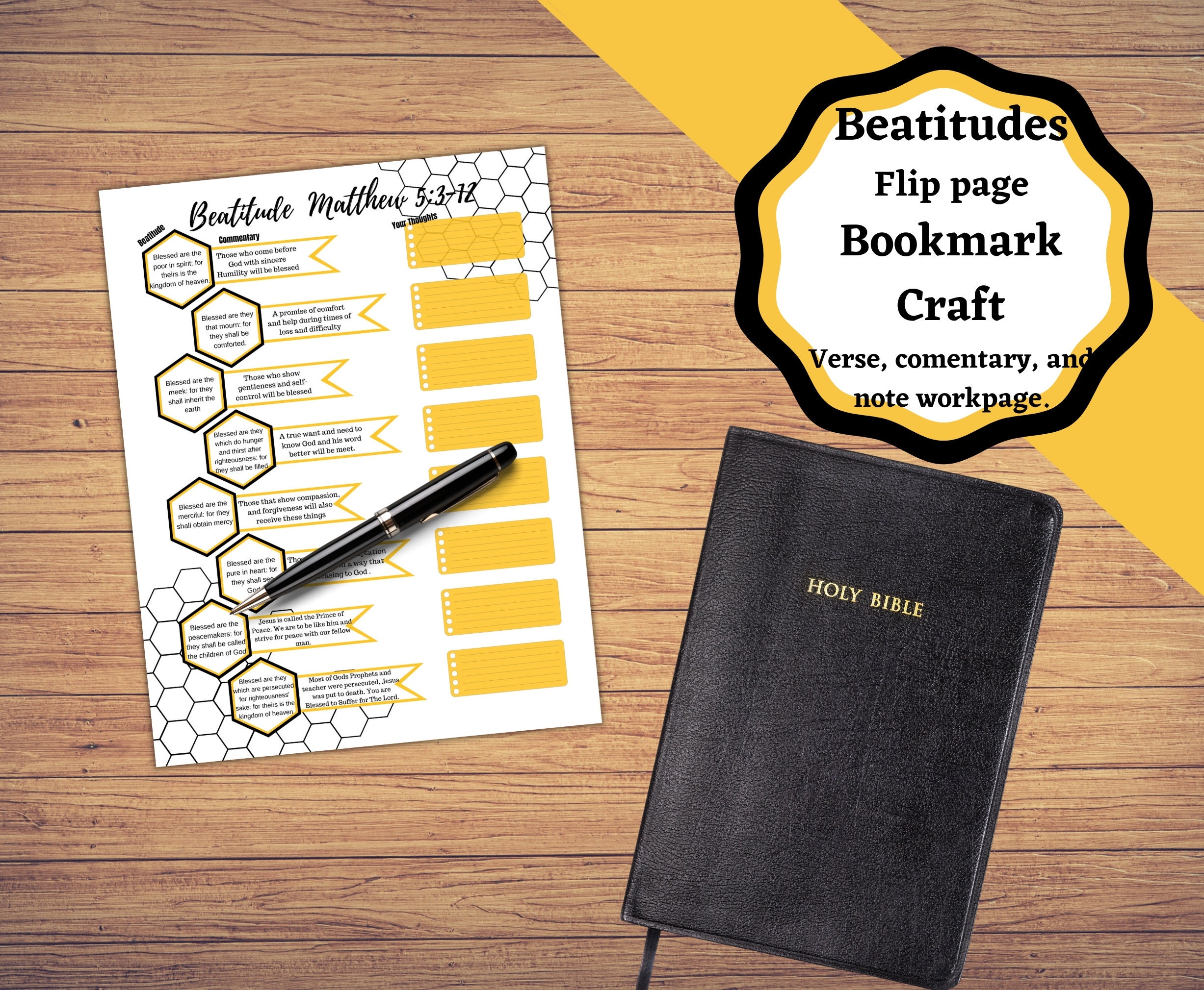 Printable Beatitude, Bible Craft, Worksheet, and Bookmark. Learn the ...