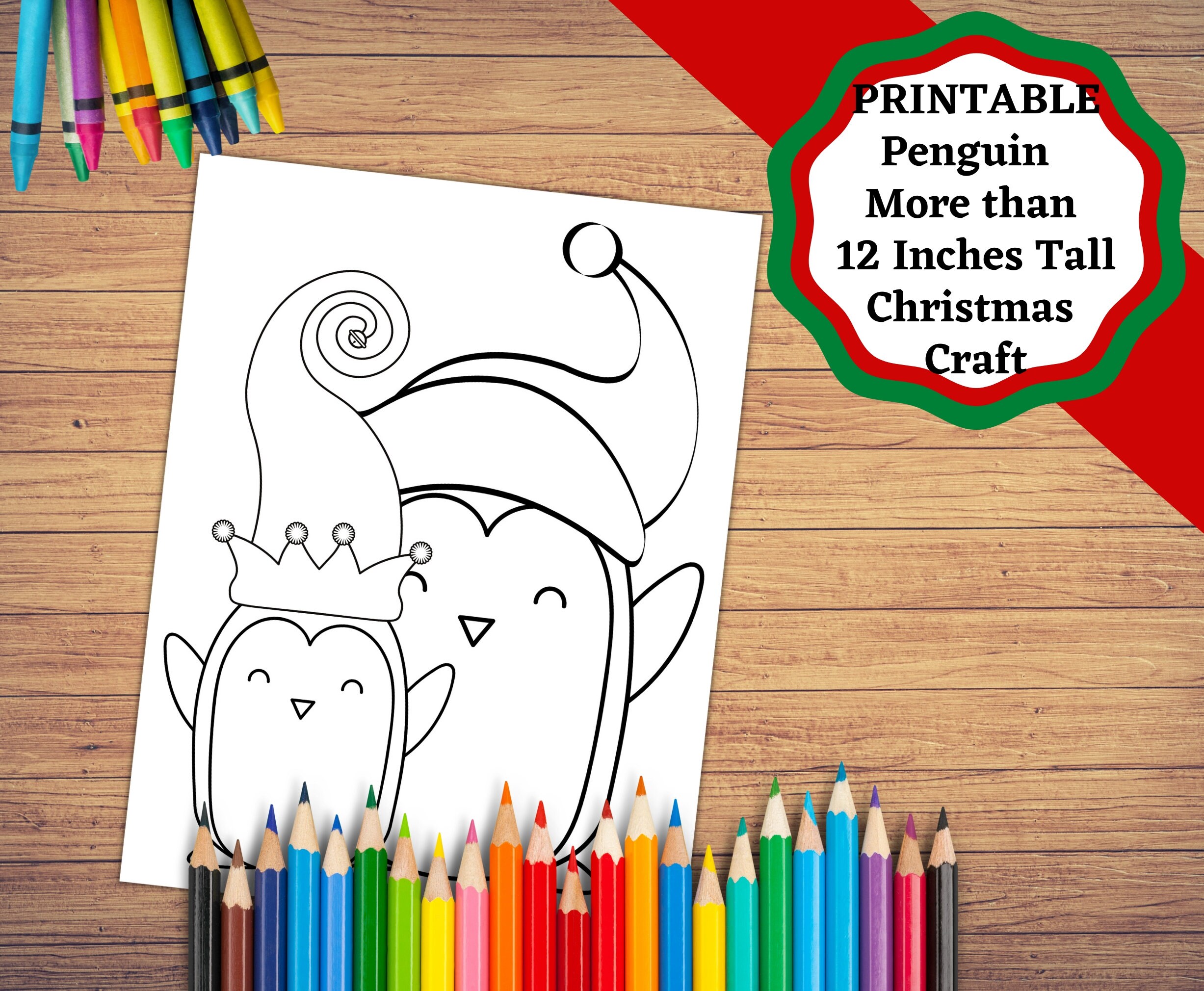 Winter Penguin, Printable Winter Christmas Cut and Past/glue Penguin ...