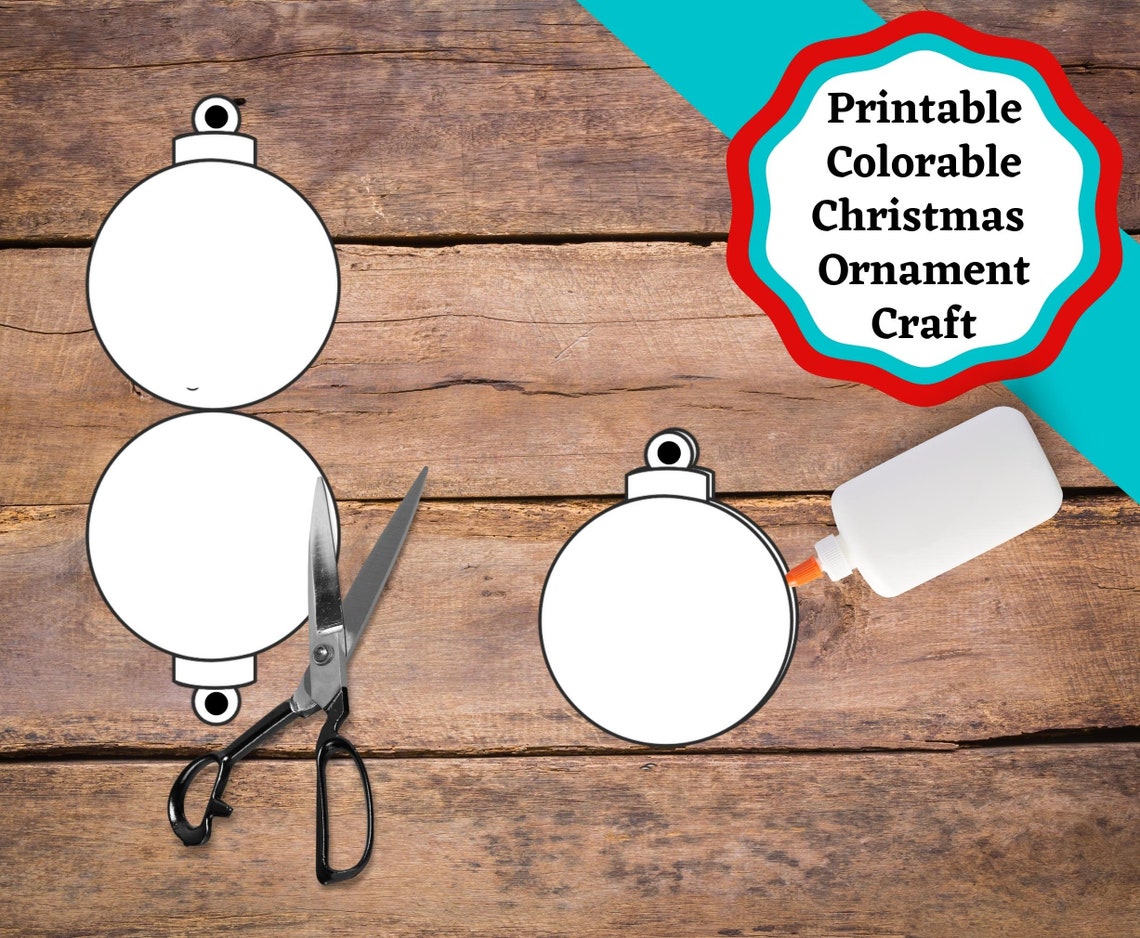 Printable, Colorable Christmas Ornament Craft. Great Christmas Part ...