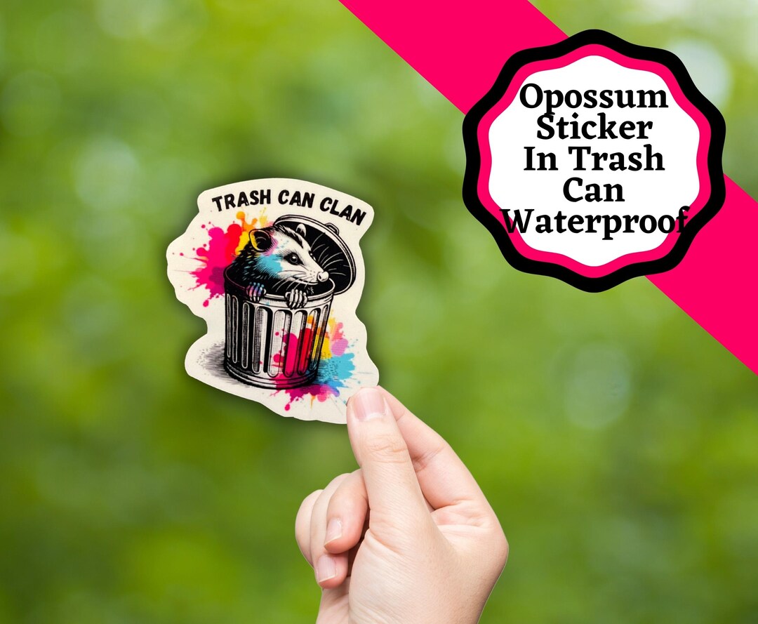 Opossum in a Trash Can, Trash Can Clan Sticker, Opossum Sticker, Trash ...