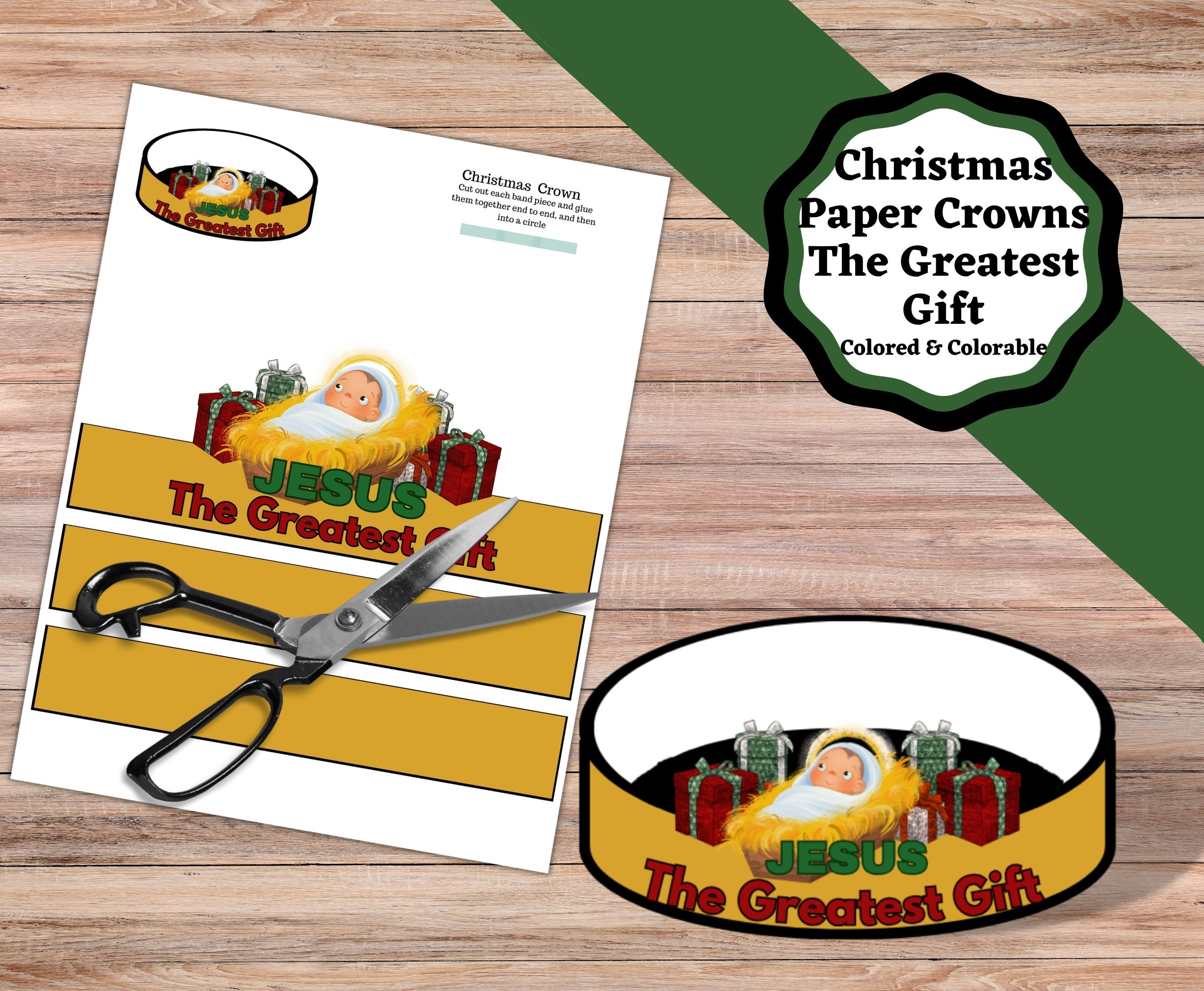 Printable Jesus is the Greatest Gift Paper Crowns, Christmas, Jesus in ...