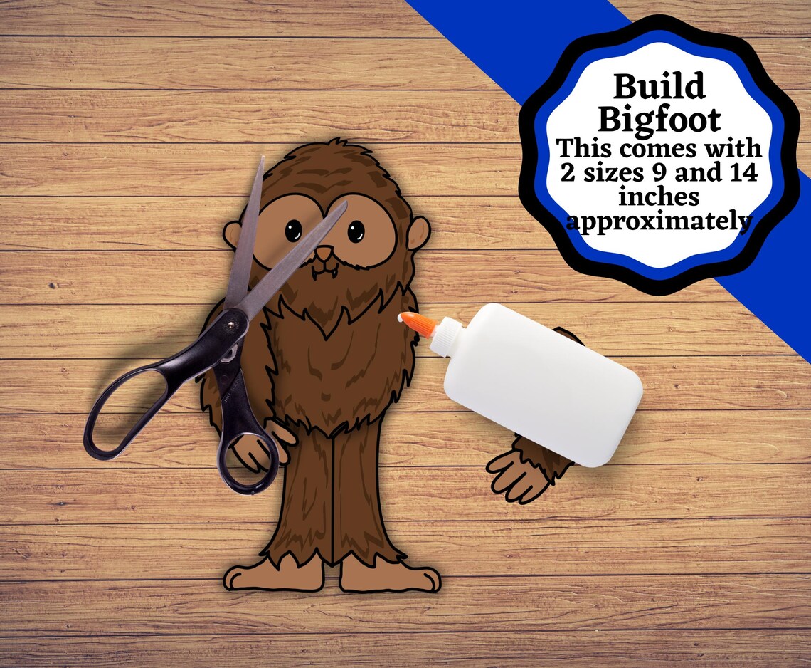 Build Your Own Big Foot, Cut and Paste Bigfoot in Two Sizes, 9 and 14 ...