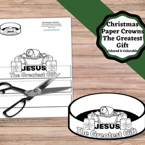 Printable Jesus is the Greatest Gift Paper Crowns, Christmas, Jesus in ...