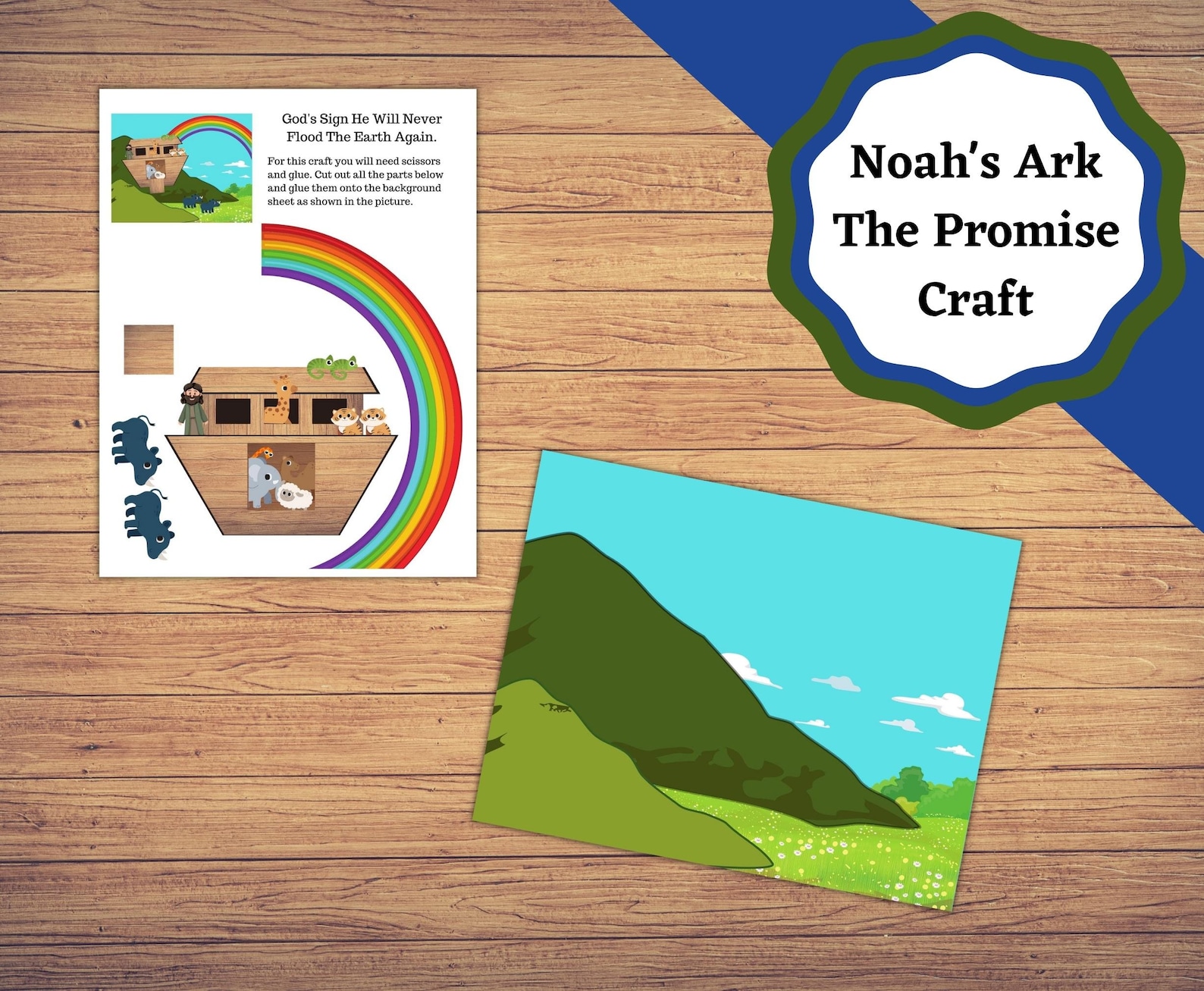 Noah's Ark Bundle, Printable Bible Lesson, Crafts, Coloring Pages ...
