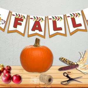 Fall Printable Bunting/banner, Autumn Decoration, Create Your Own Fall ...