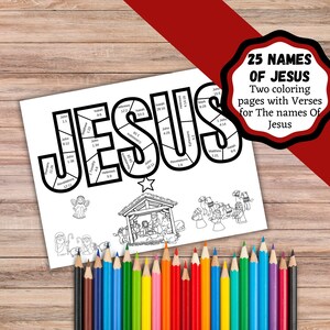 25 Names of Jesus Coloring Pages. Coloring Page With Verses to Look up ...