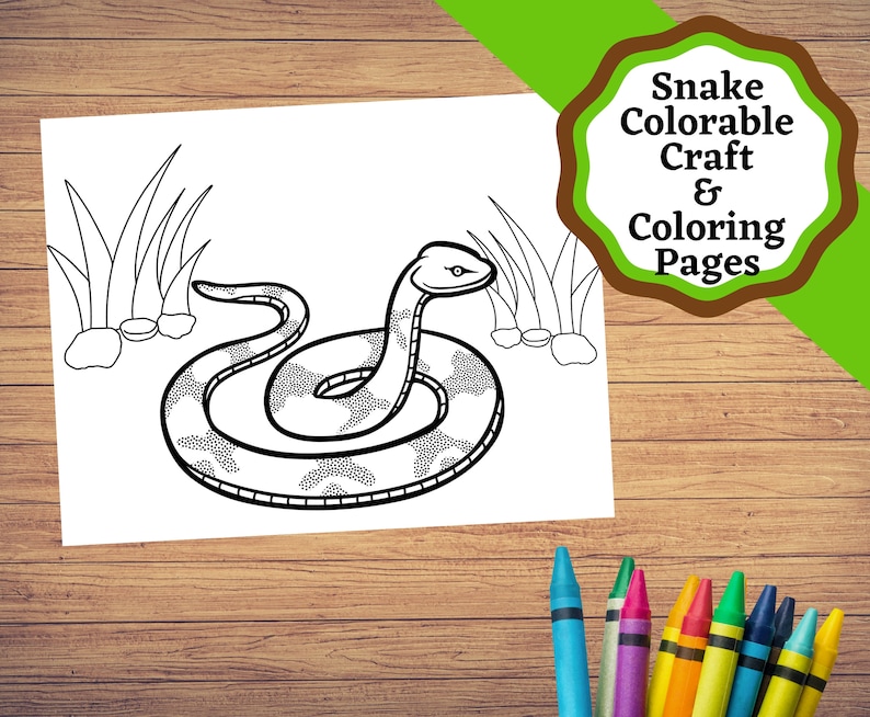 Printable Colorable Snake Craft and Snake Coloring Pages. Color and Cut ...